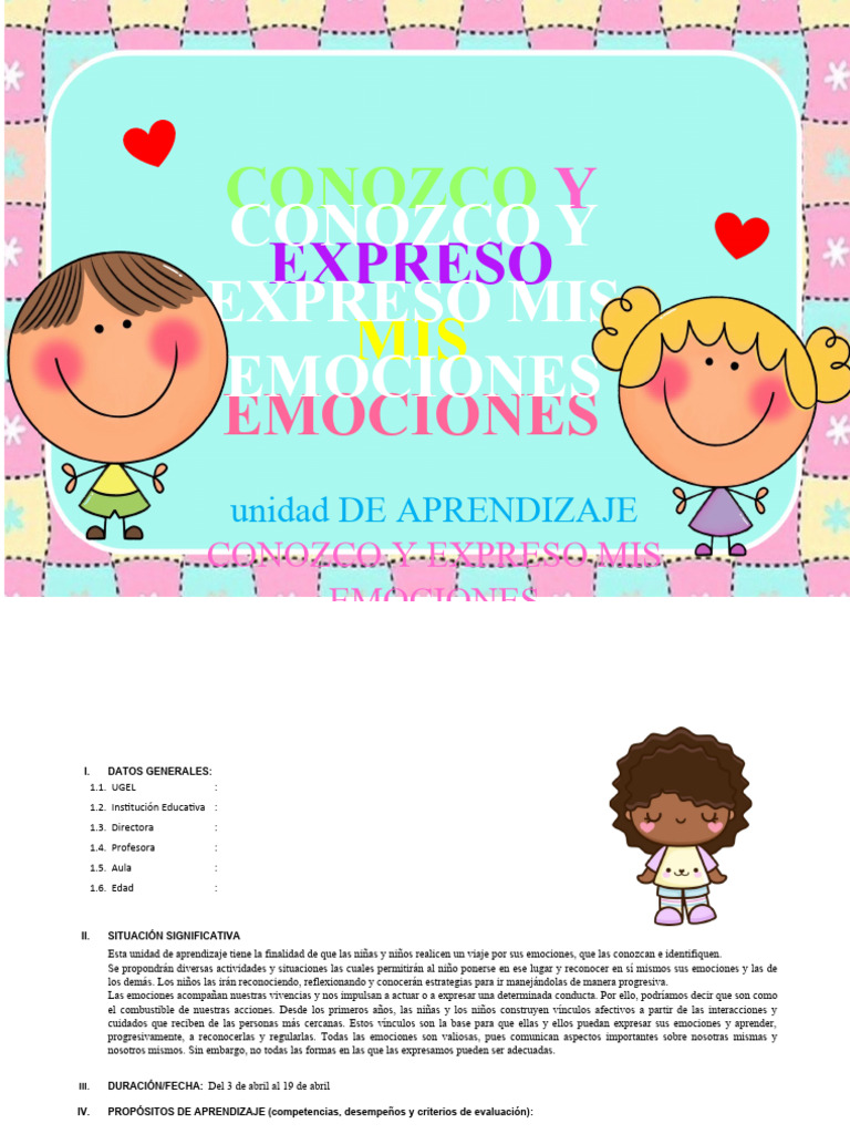 CONOZCO Y EXPRESO MIS EMOCIONES 3 Años | Descargar gratis PDF | Adultos ...