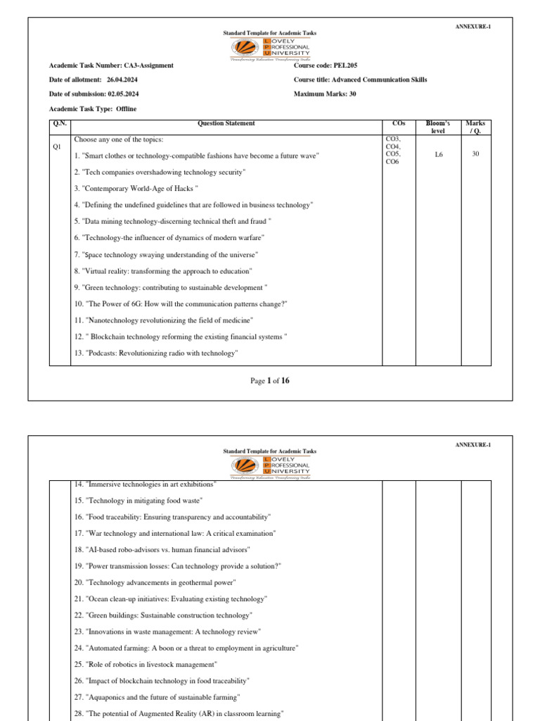 Sample Ca3 Pel205 21 | PDF | Art | Technology & Engineering