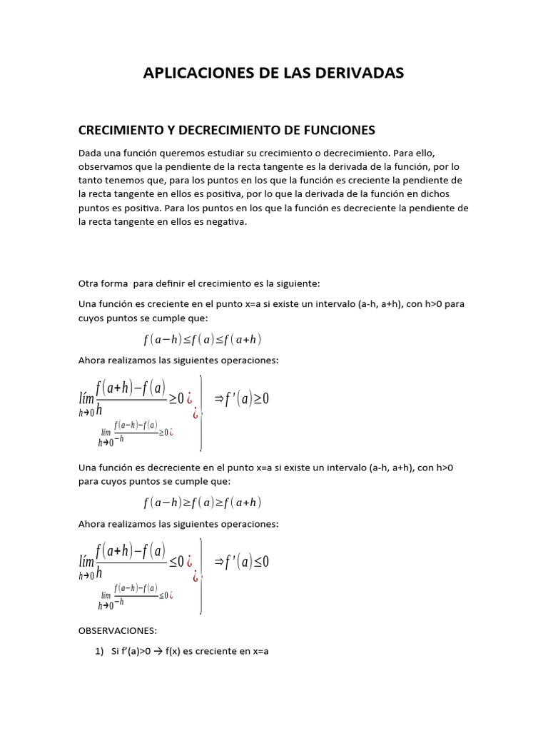Aplicaciones de Las Derivadas | Descargar gratis PDF | Pendiente | Derivado