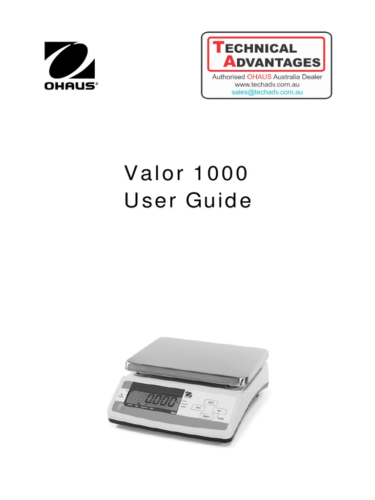 Ohaus Valor 1000 User Guide | PDF | Technology & Engineering