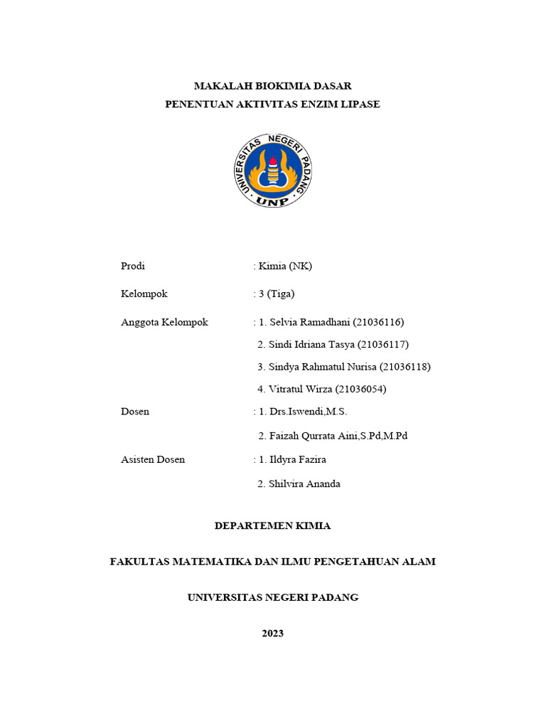 KEL - 3 - MAKALAH - PENENTUAN - AKTIVITAS - ENZIM - LIPASE Fix | PDF ...