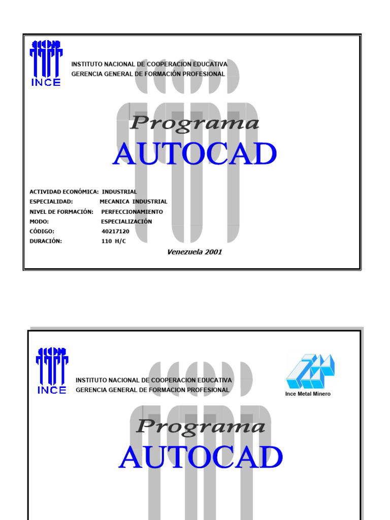 Programa de E. Autocad | PDF | Cad automático | Geometría