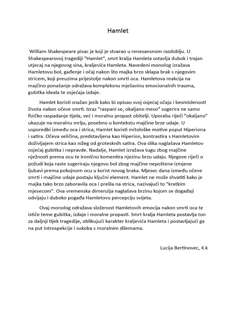 Esej, Hamlet | PDF