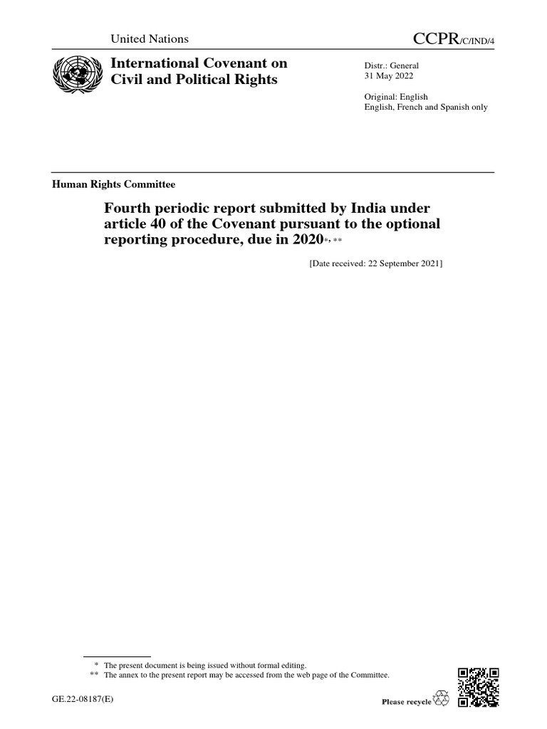 CCPR C Ind 4-En | PDF | Justice | Crime & Violence