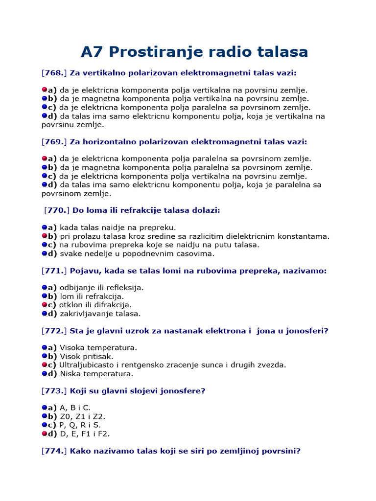 A07 - Ispitna Pitanja 768-798 | PDF