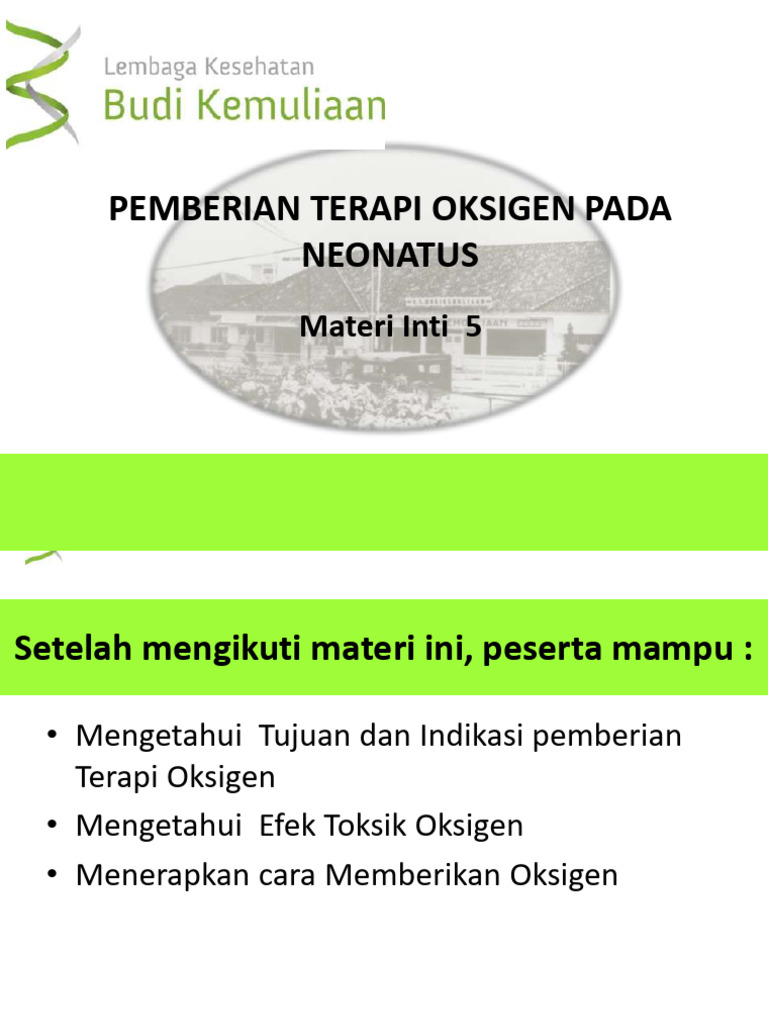 Terapi Oksigen untuk Neonatus: Panduan dan Indikasi | PDF