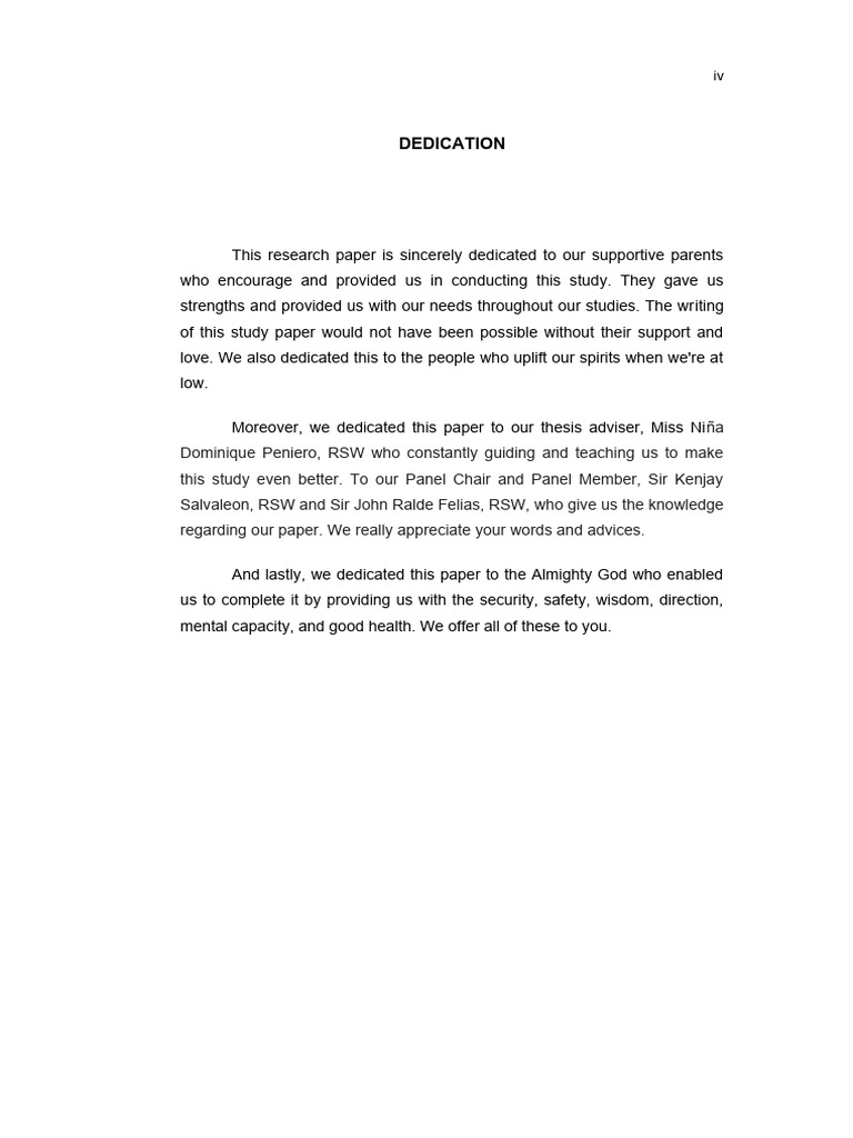 DEDICATION | PDF | Wellness