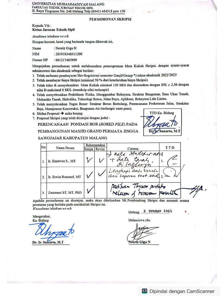 SK Proposal Skripsi-1 | PDF