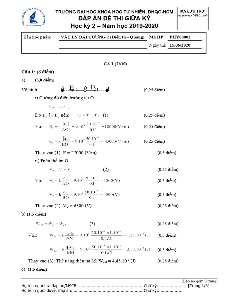 Giua HKII 2019 - 2020 Ca 1 | PDF
