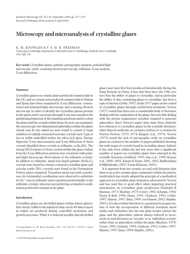 Micro Analysis Crystals 1 | PDF | X Ray Crystallography | Microscopy