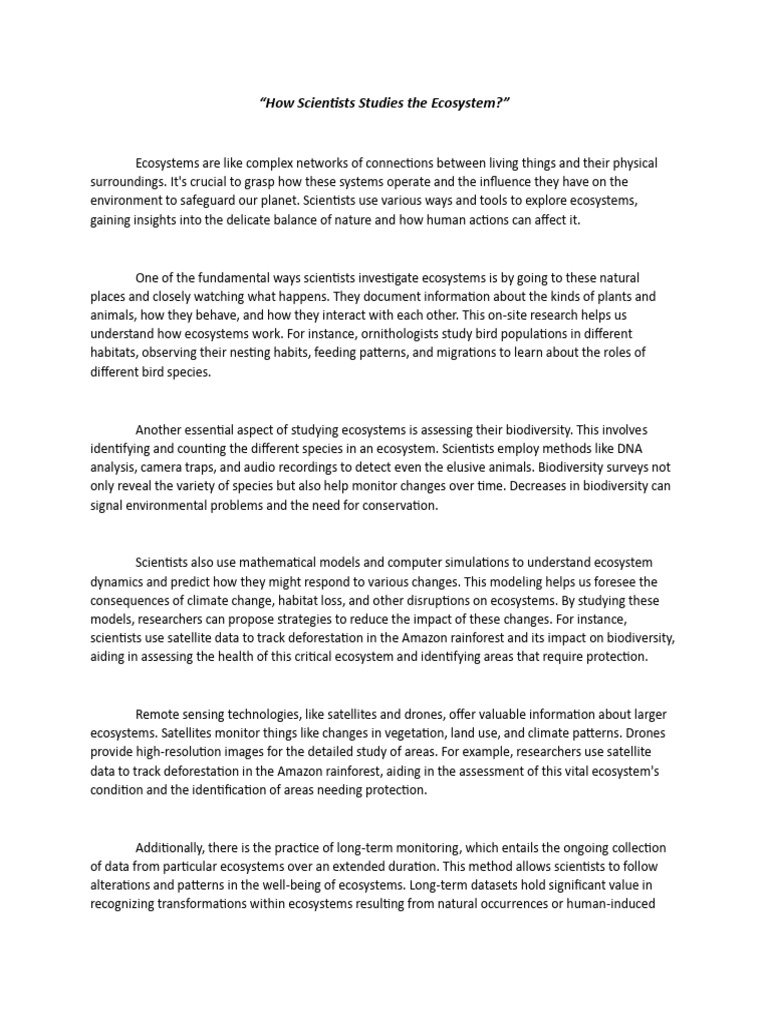 How Scientists Studies The Ecosystem | PDF | Ecosystem | Biodiversity