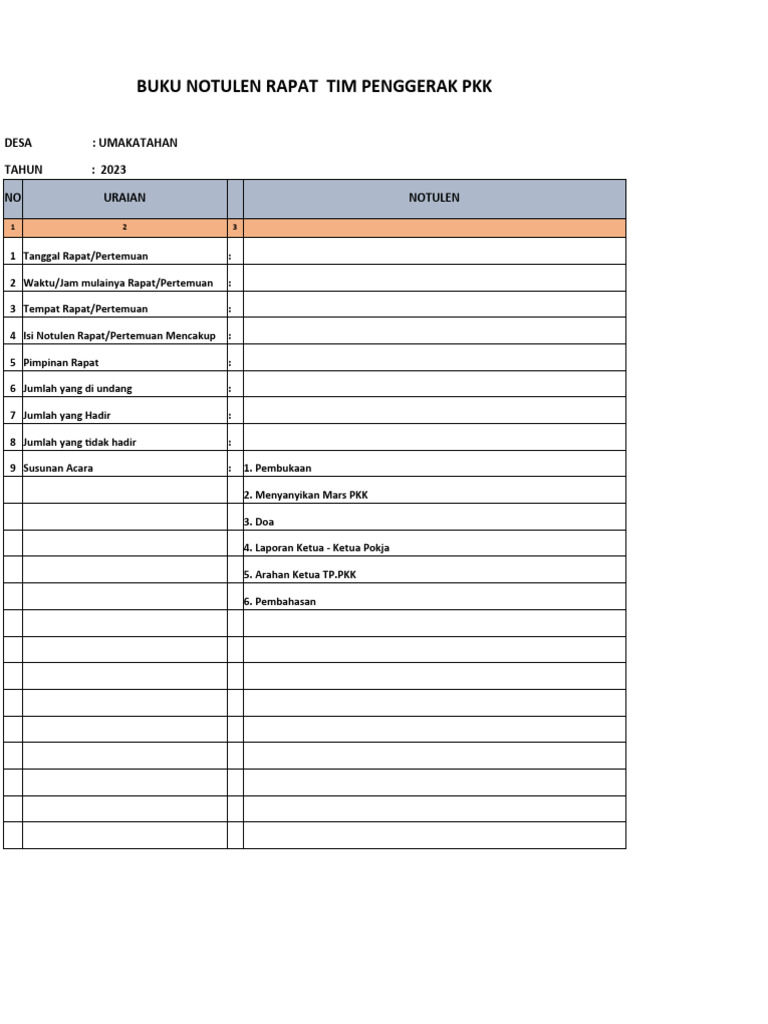 6 Buku Wajib PKK | PDF