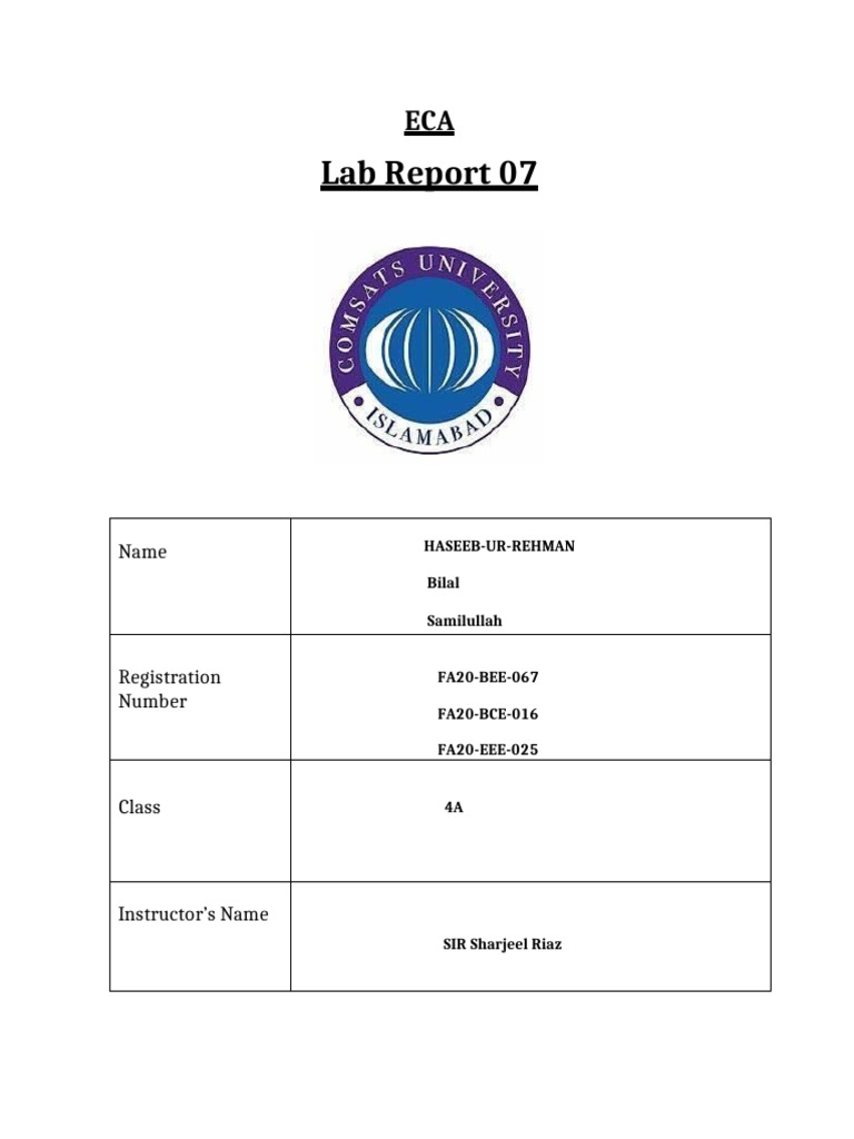 ECA Lab 07 | Download Free PDF | Materials Science | Power (Physics)