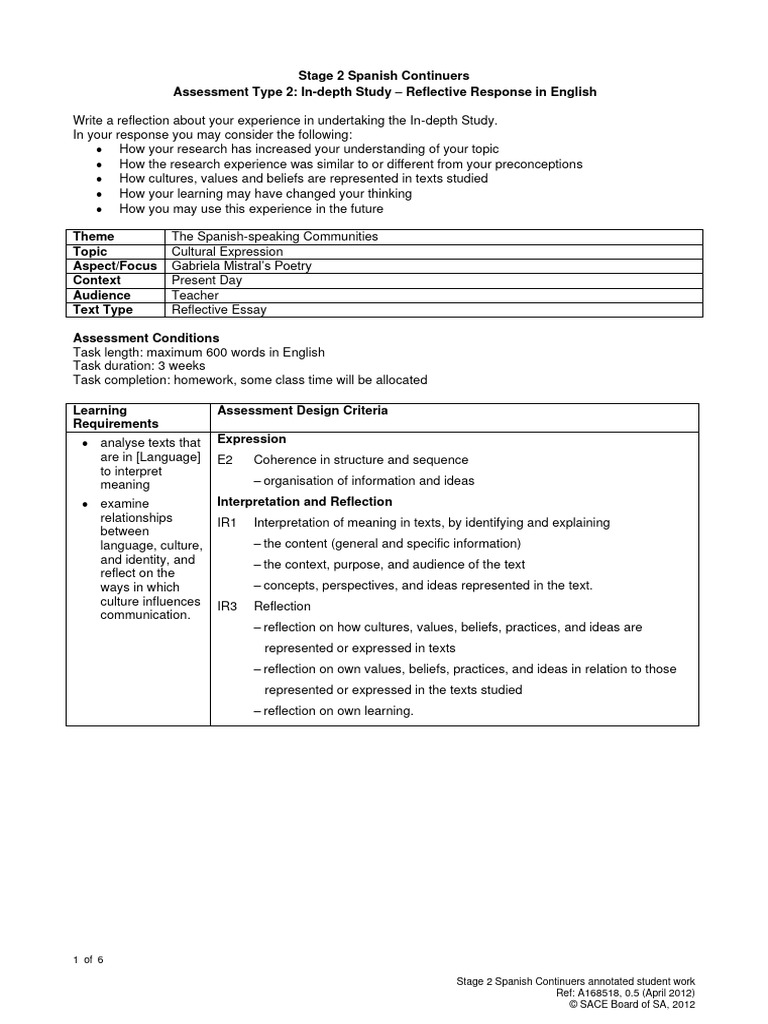Stage 2 French Continuers Reflection 16032024 | PDF | Information ...