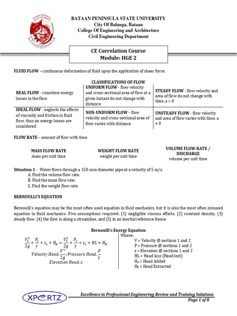 BPSU - Module # 3 - HGE 2 | PDF | Fluid Dynamics | Flow Measurement