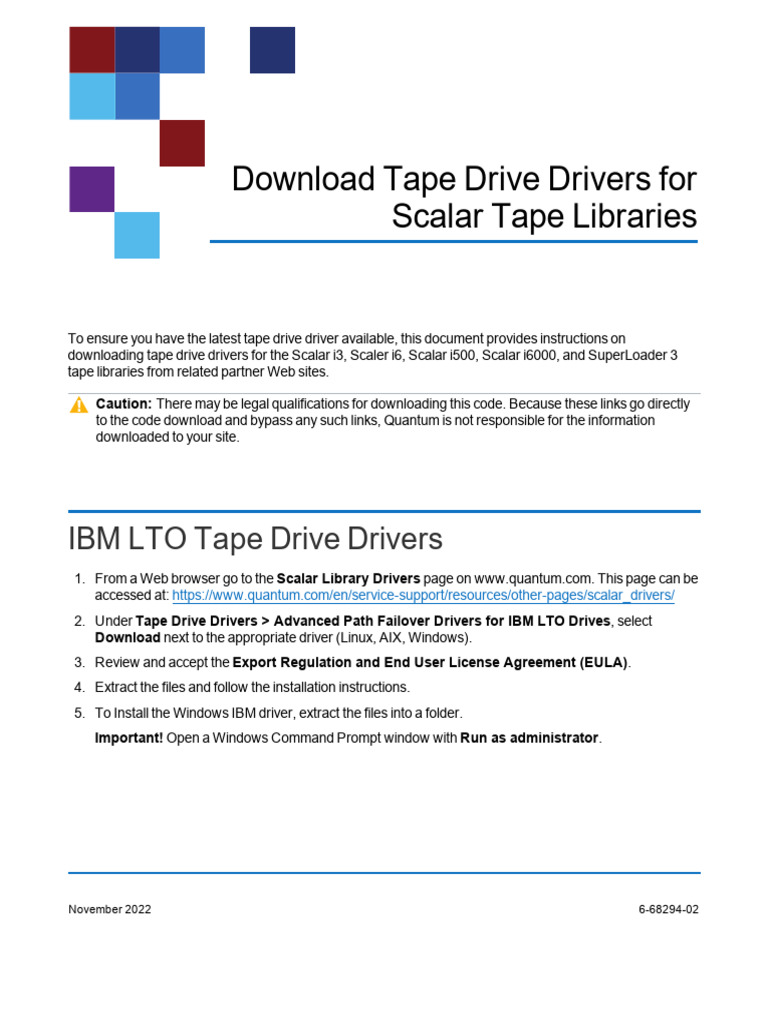 6-68294-02 RevA Scalar Downloading Tape Drivers | PDF | Installation ...