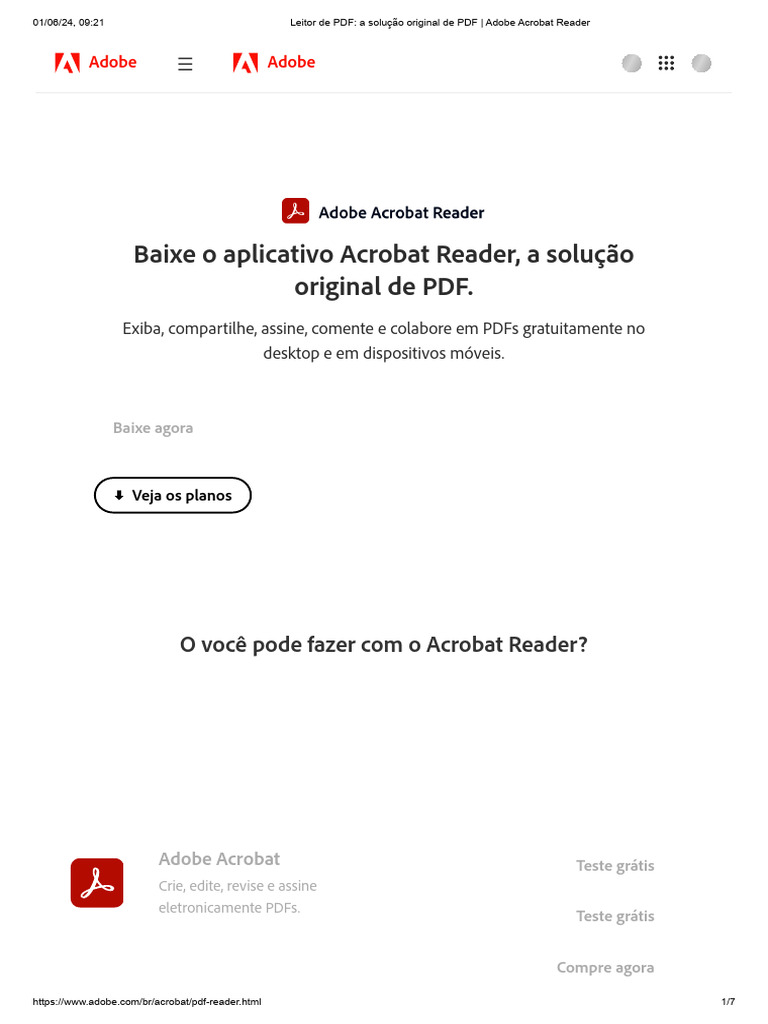 Leitor de PDF - A Solução Original de PDF - Adobe Acrobat Reader | PDF ...