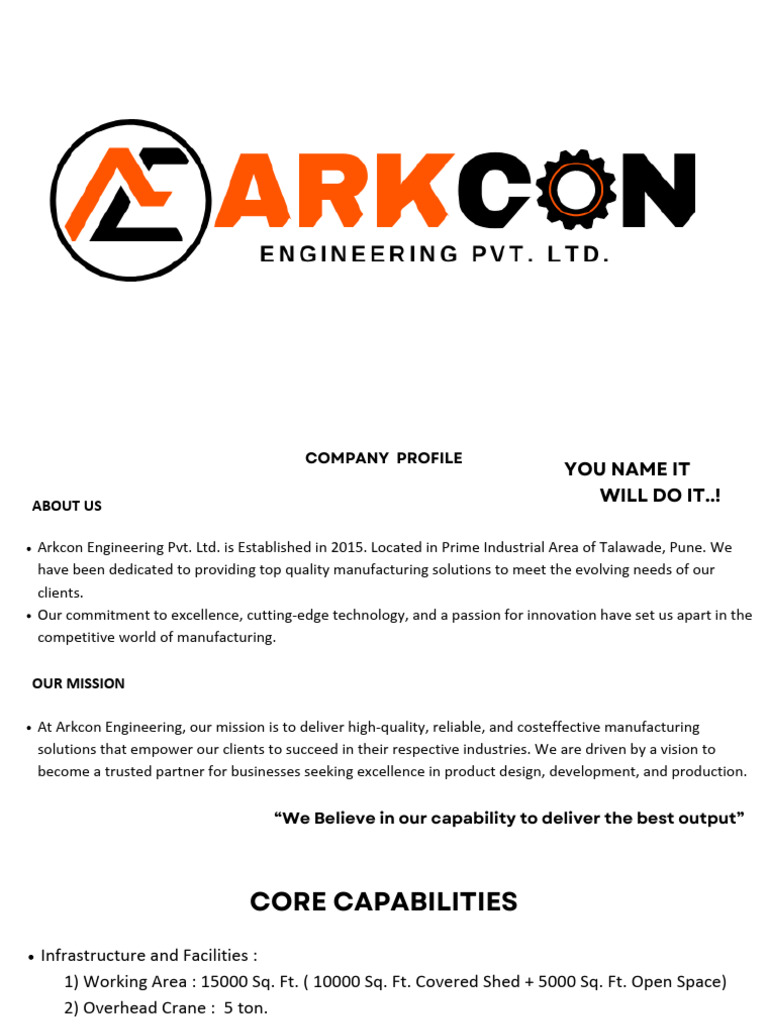 Arkcon Engineering Company Profile | PDF | Welding | Construction