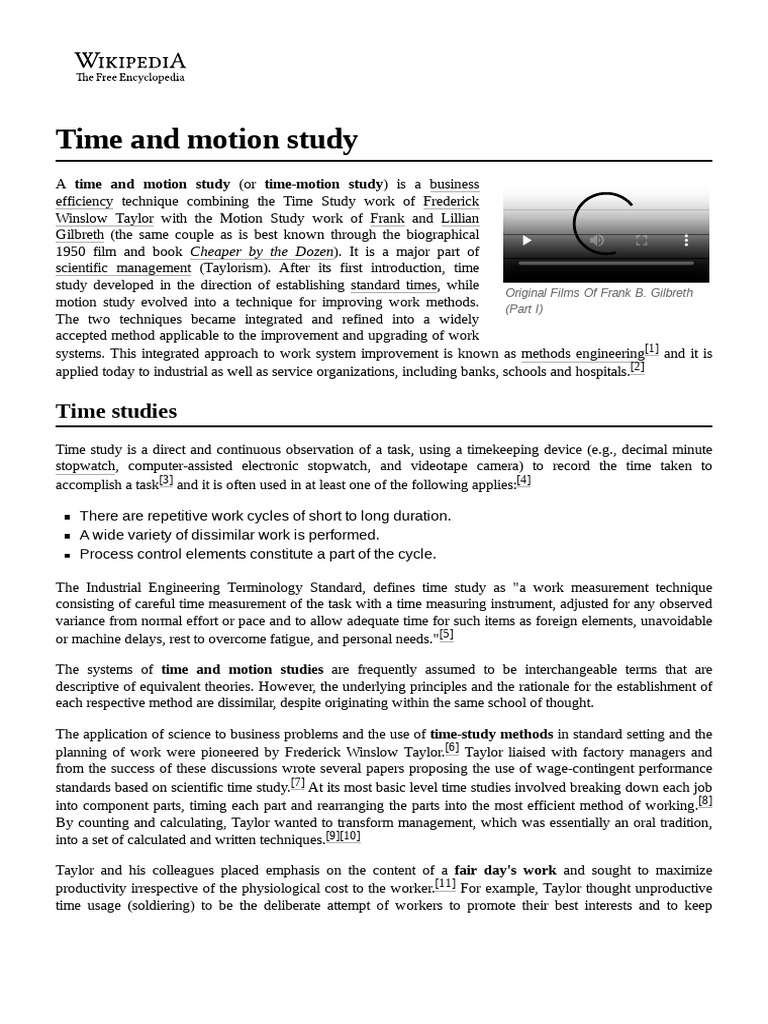 Unit 5 Time and Motion Study | PDF | Business | Production And ...