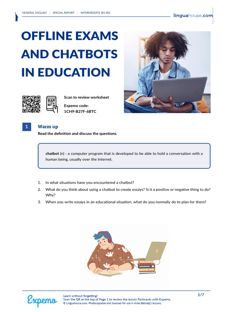 Offline Exams and Chatbots in Education American English Student | PDF | Vocabulary | Human ...