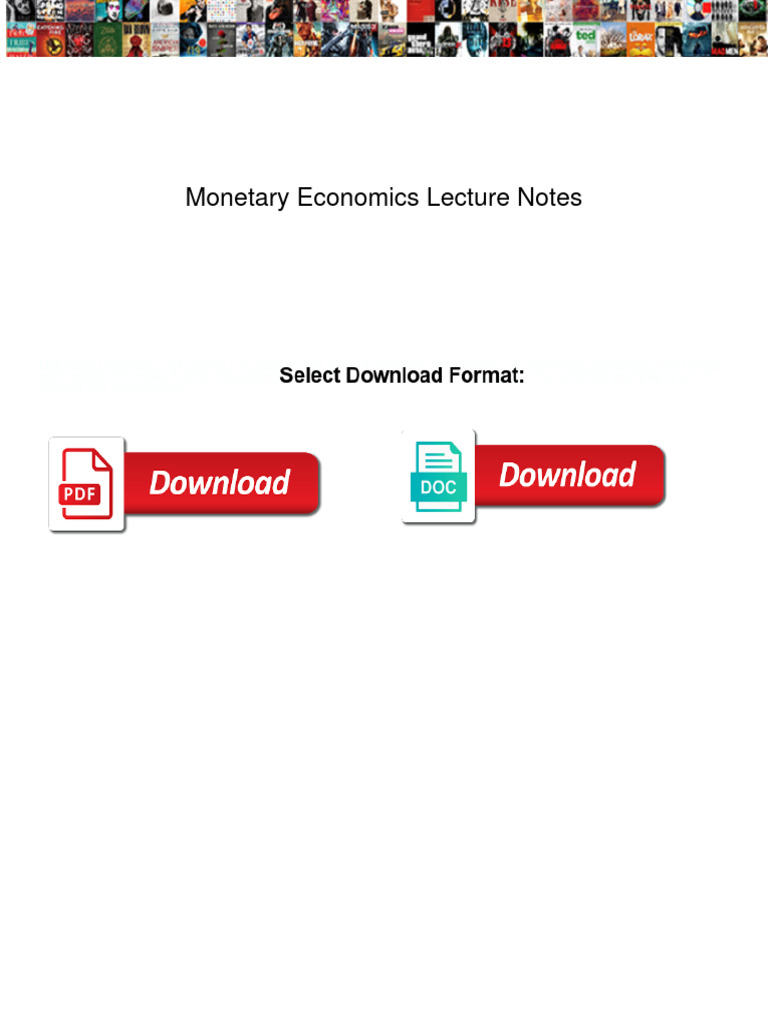 Monetary Economics Lecture Notes | PDF | Economics | Macroeconomics