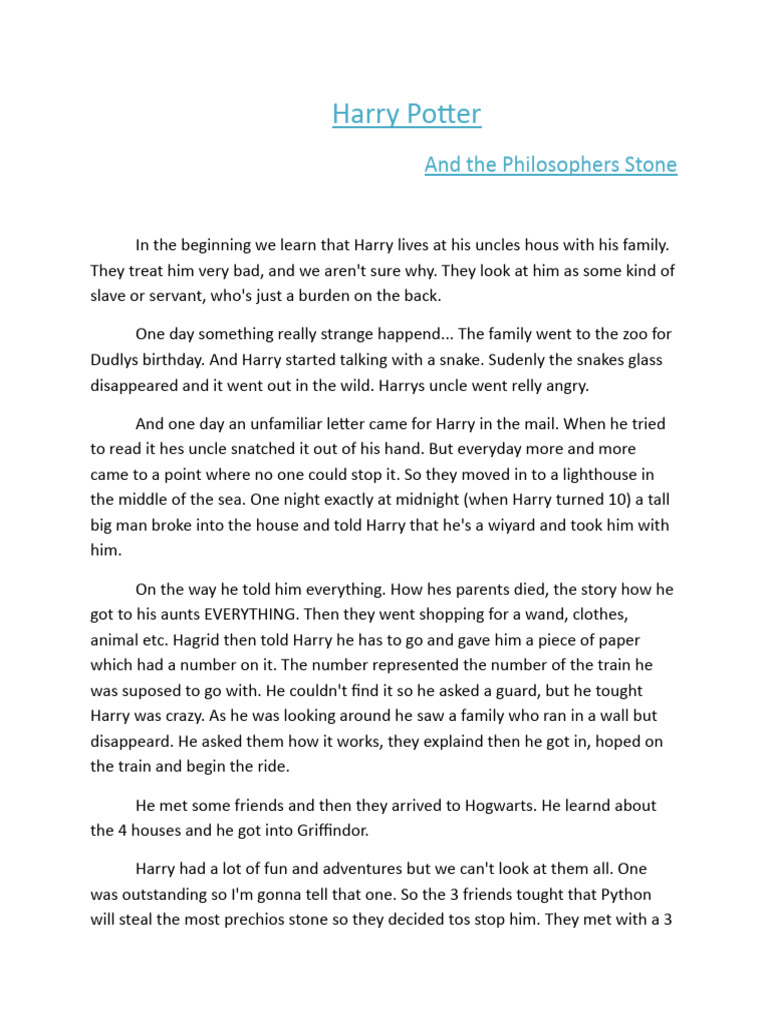 Harry Potter: The Philosopher's Stone | PDF | Poetry | General Fiction