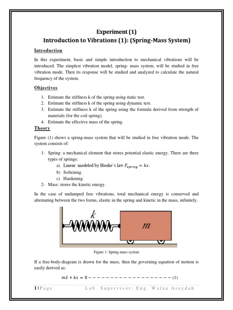 Spring Mass System | Download Free PDF | Physical Phenomena | Physical Sciences