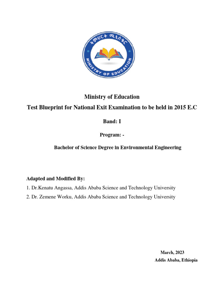 Blue Print - Environmental Engineering - AASTU | PDF | Climate Change ...