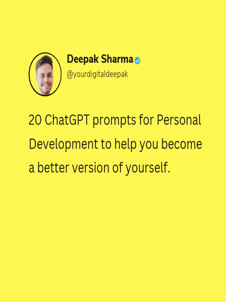 20 ChatGPT Prompts for Self-Improvement | PDF | Brainstorming | Cognition