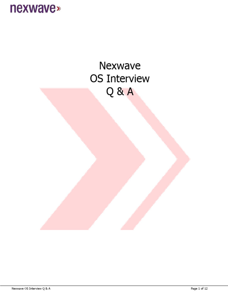 Nexwave OS Interview Q&A | PDF | Thread (Computing) | Operating System