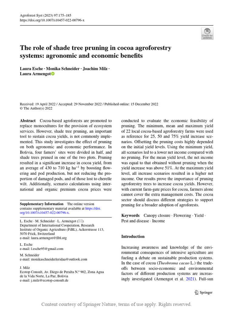 Cocoa Agroforestry Pruning Benefits | PDF | Cocoa Bean | Pruning