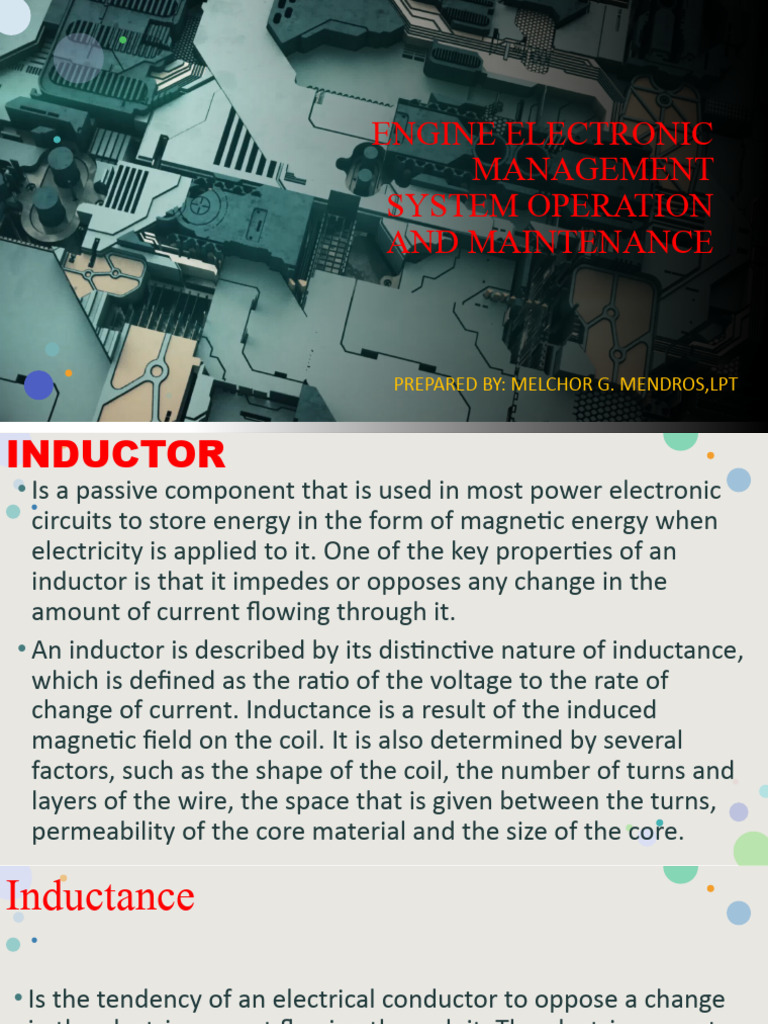 Engine Electronic Management System Operation and Maintenance 3 | PDF | Inductor | Inductance