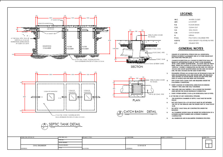 Plumbing and Septic System Details | PDF | Plumbing | Septic Tank