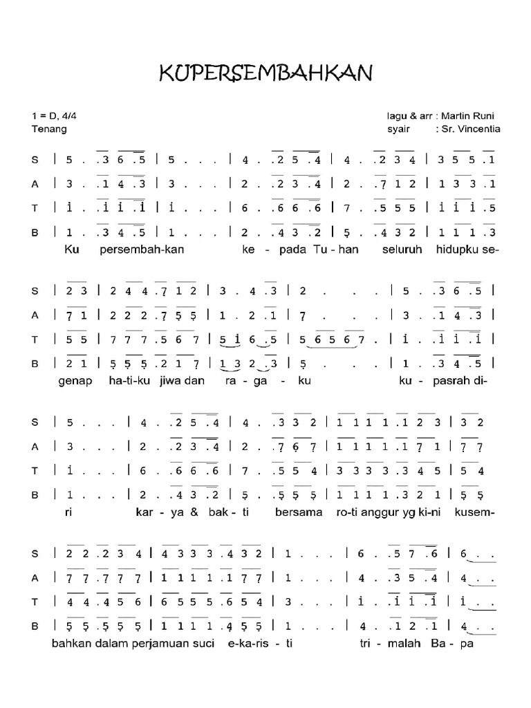 Teks Koor Kupersembahkan#1 | PDF