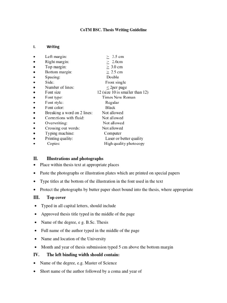 B.Sc. Thesis Writing Guidelines | PDF | Thesis | Written Communication