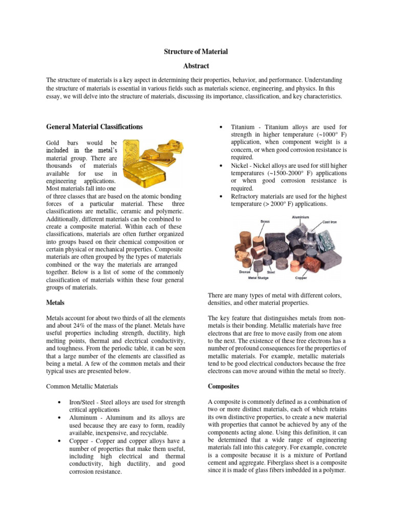 Understanding Material Structures and Types | PDF | Crystal Structure ...