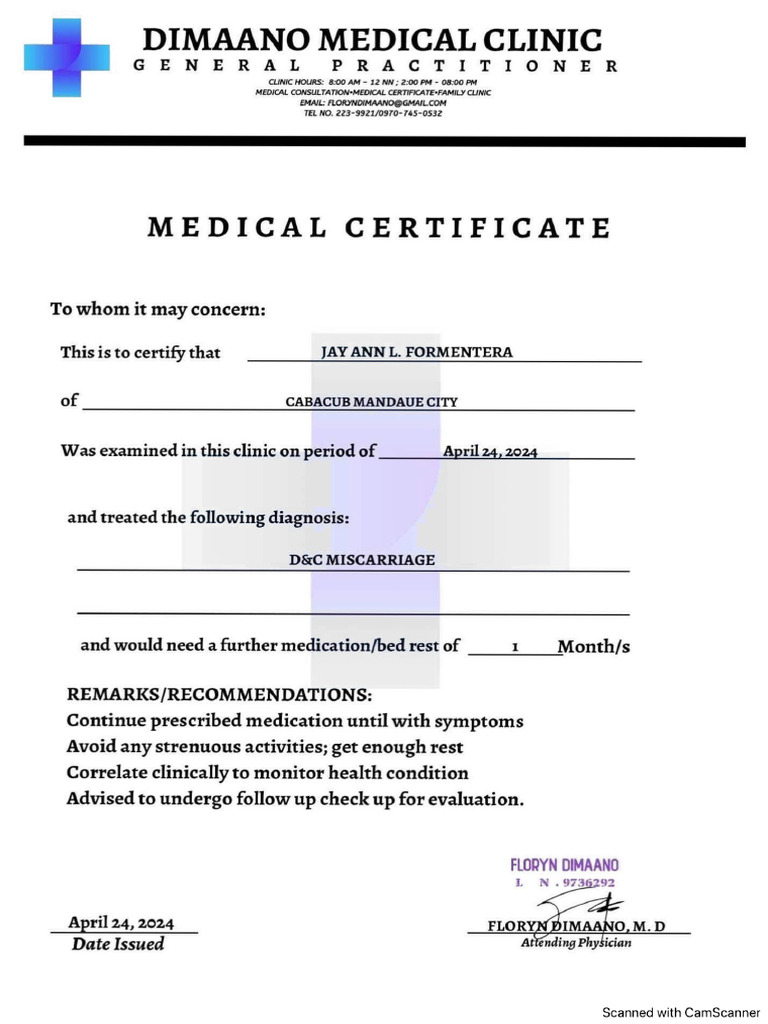Medical Cert | PDF
