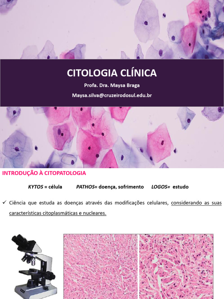 Aula 10 - Citologia Clínica | PDF | Citopatologia | Câncer cervical