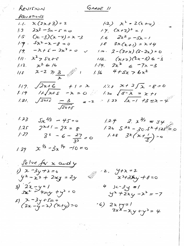 Equations Questions and Memo-28052024113846 | PDF