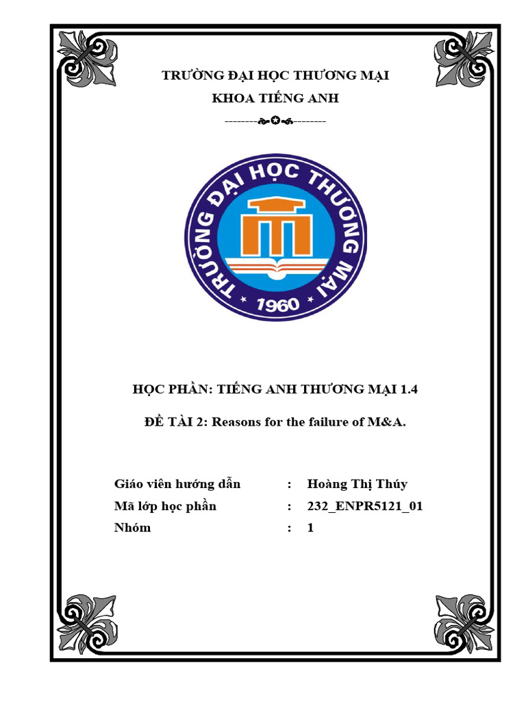 Presentation1.4 Nhóm 1 | PDF | Mergers And Acquisitions | Corporations