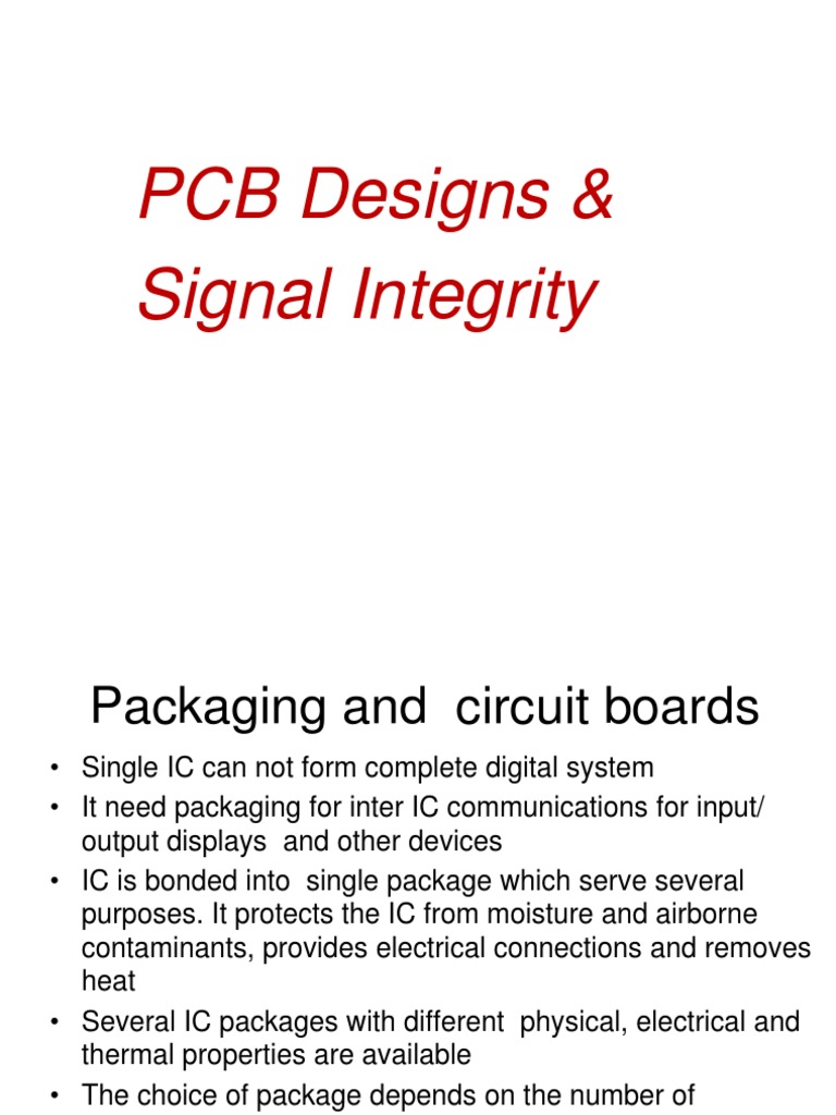 PCB Designs & Signal Integrity | PDF | Printed Circuit Board ...