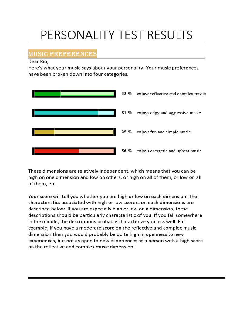 Personality Test Results - Rana | PDF | Extraversion And Introversion ...