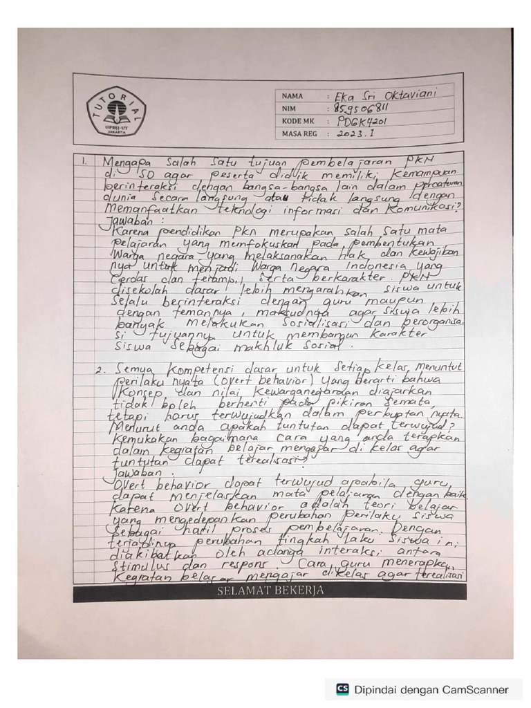 Eka Sri Oktaviani - 859506811 - Tugas Tutorial 1 PKN | PDF