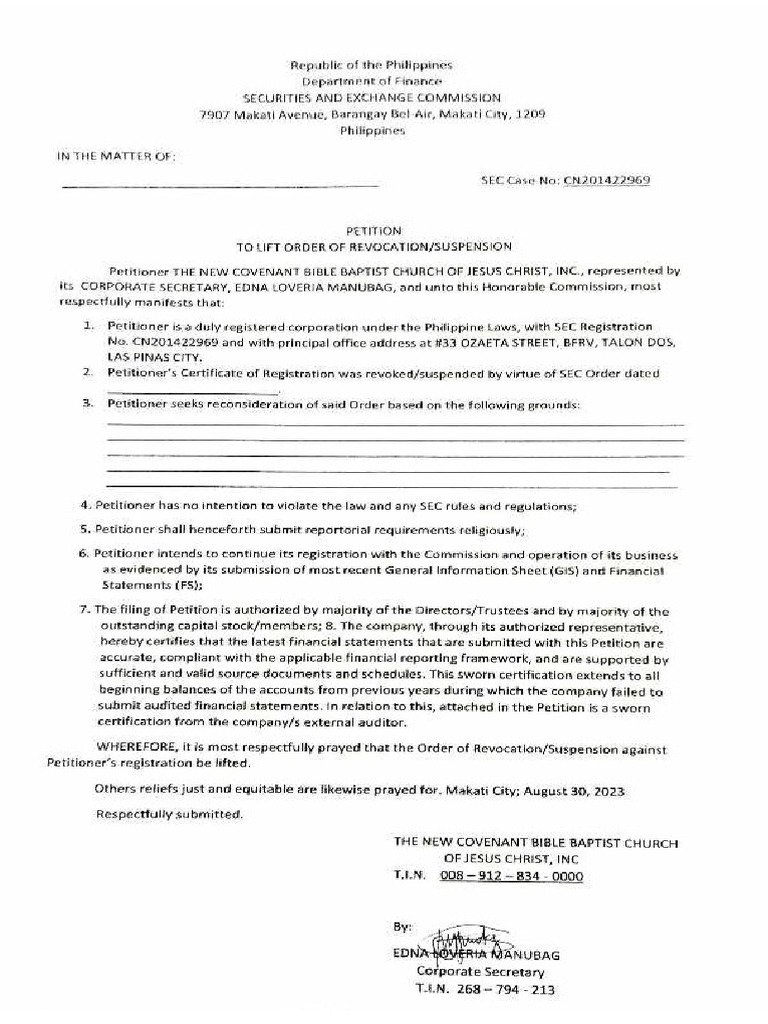 Sec Plo Sep 4 2023 | PDF