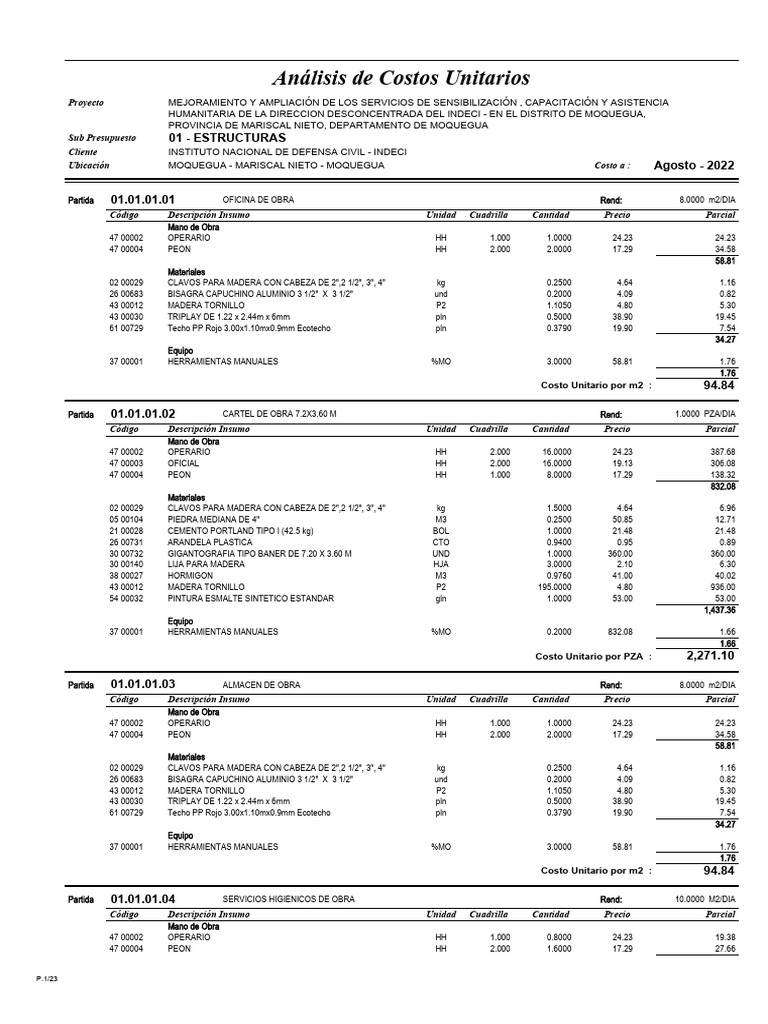 Apu Estructura V4 | PDF | Materiales de construcción | Materiales