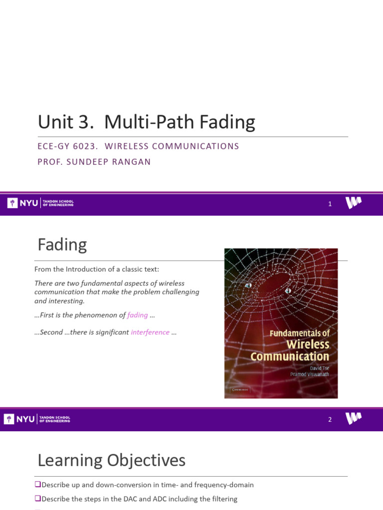 Unit03 Fading Pdf Sampling Signal Processing Bandwidth Signal Processing
