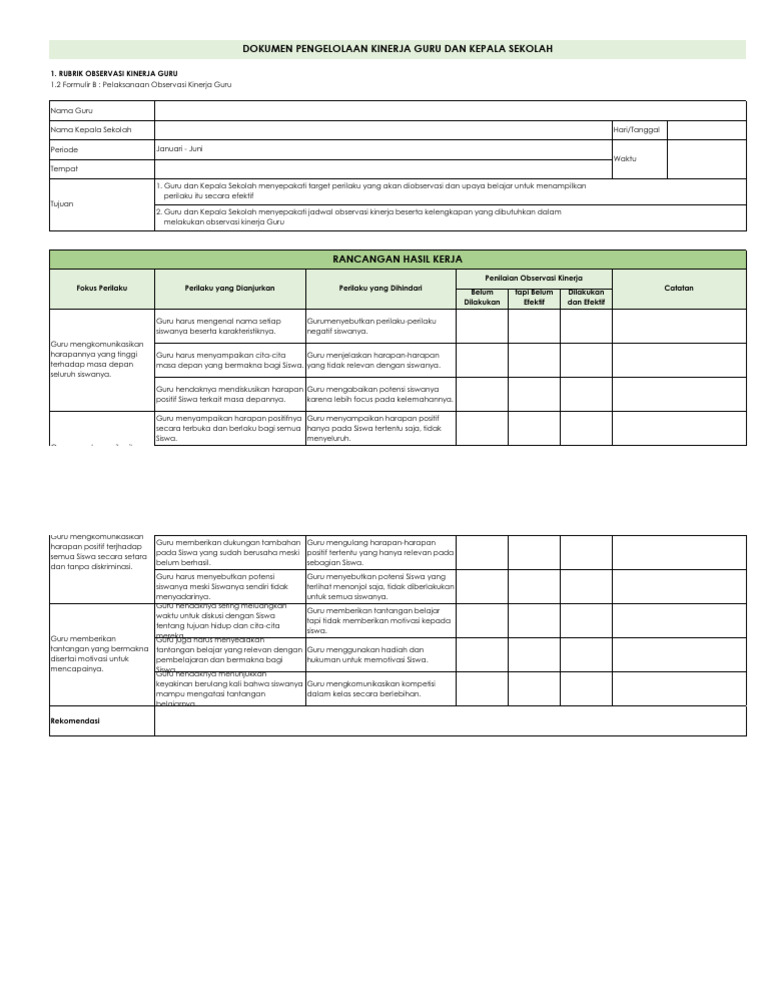 Form Observasi Ekspektasi Pada Peserta Didik | PDF | Pengembangan Diri