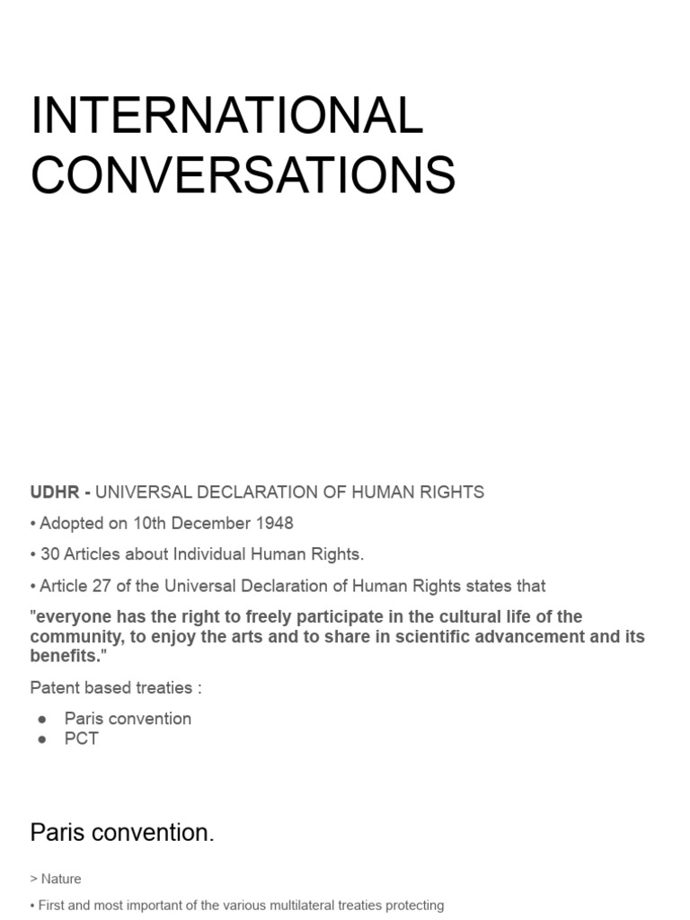 Overview of the Paris Convention | PDF | World Intellectual Property ...