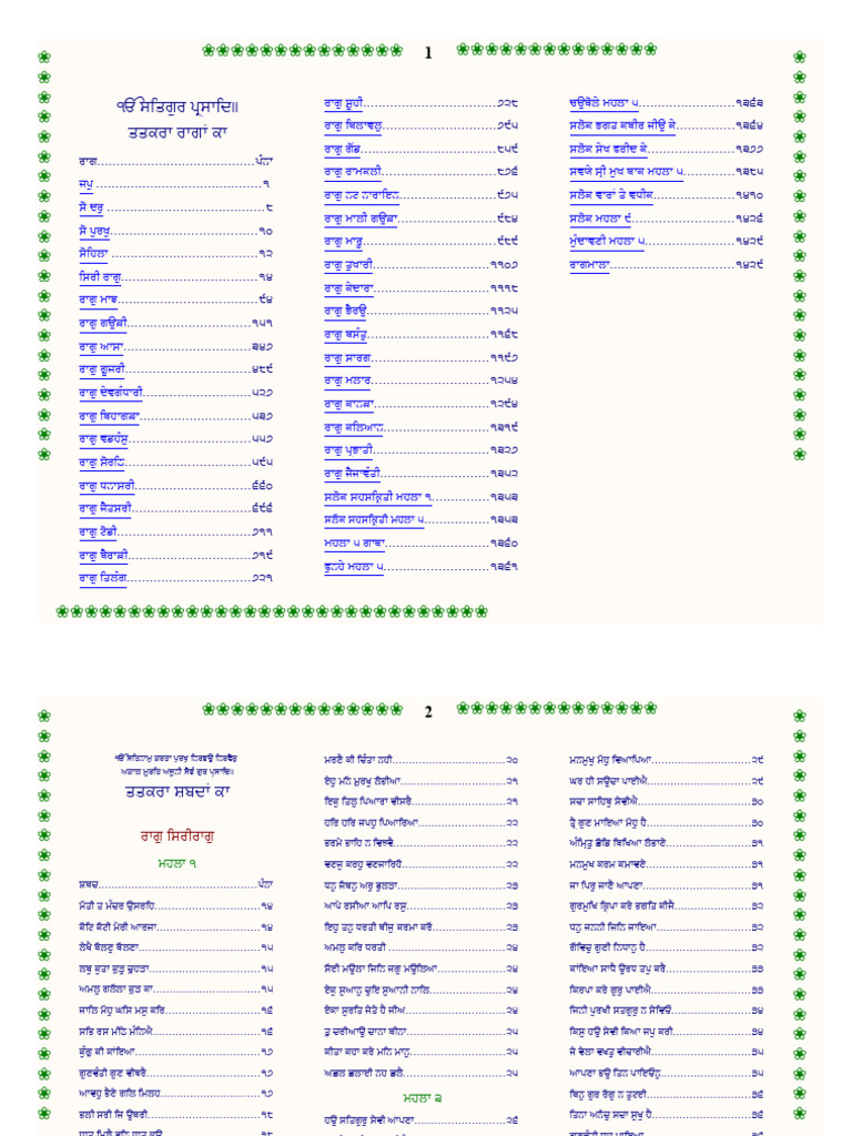 Shri Guru Granth Sahib Ji-Ms Word | PDF