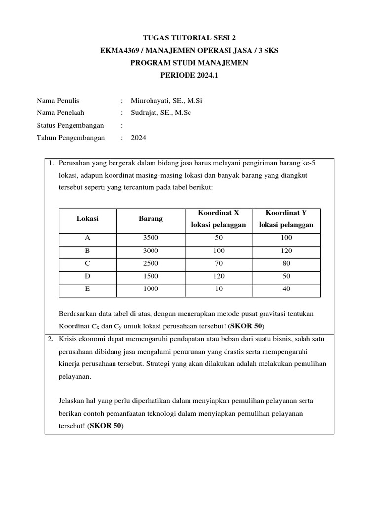 Tugas 2 - EKMA4369 | PDF